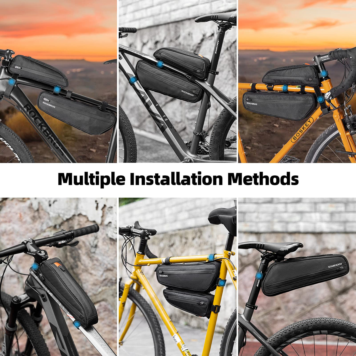 ROCKBROS Combination Triangular Bag 2 in 1 Bicycle Frame Bag