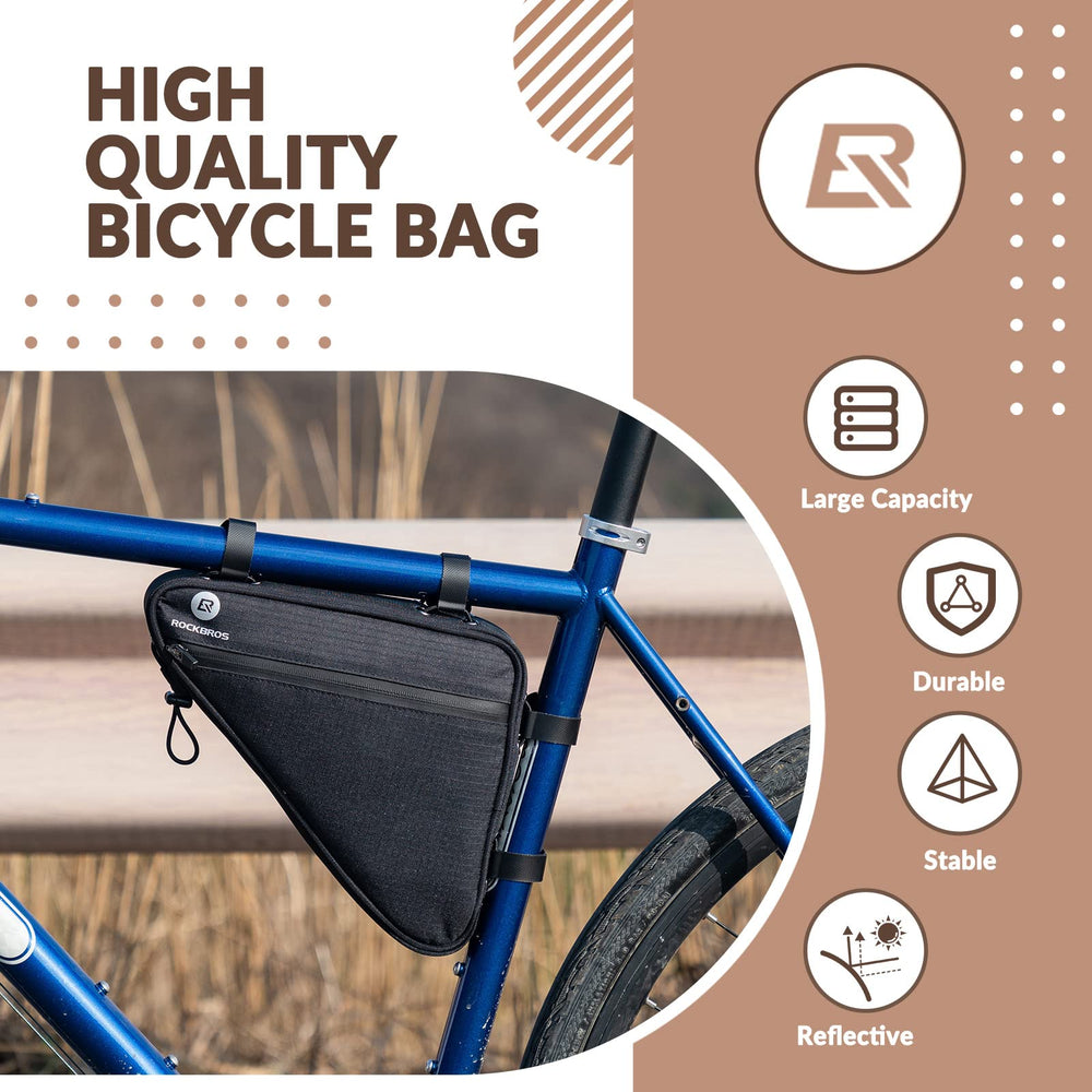 ROCKBROS Bicycle Frame Bag Waterproof Bike Triangle Frame Bag 1.5L