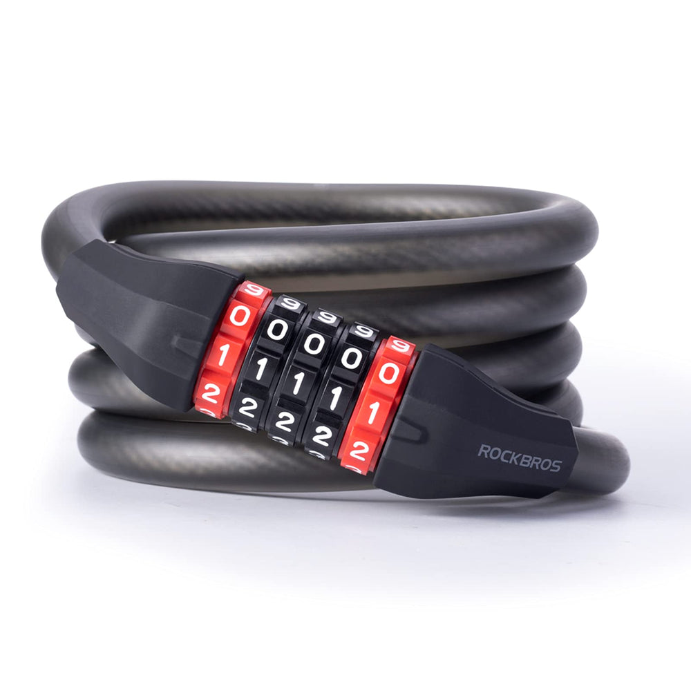 ROCKBROS Bike Lock High Security Combination Cable Lock with 5-Digits