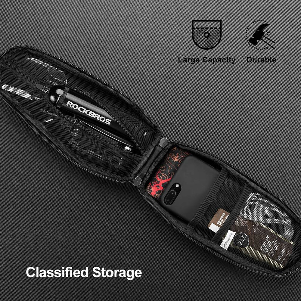 Hard Shell Bike Top Tube Bag 1.1L / 1.5L | Shockproof Cycling Frame ...