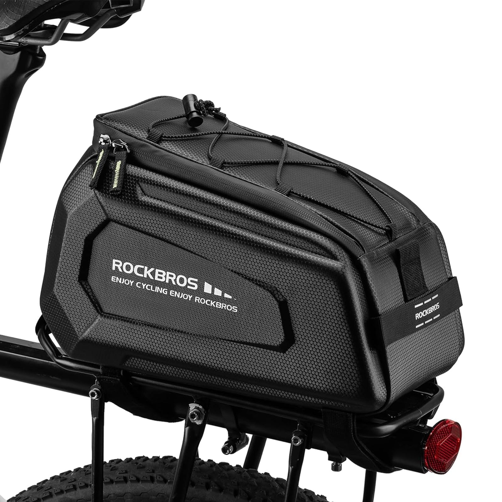 ROCKBROS Hard Shell Bike Trunk Bag with Rain Cover & Shoulder Strap