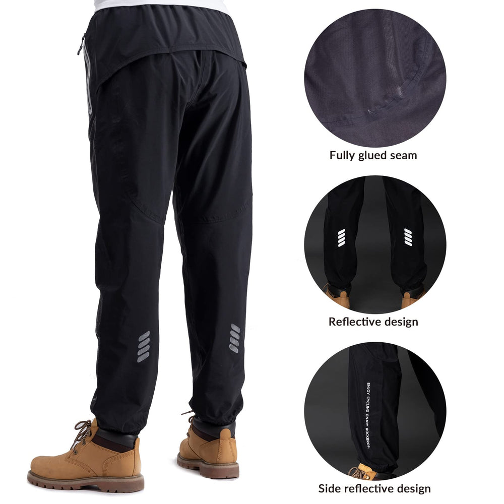 Waterproof Reflective Rain Pants for Men and Women